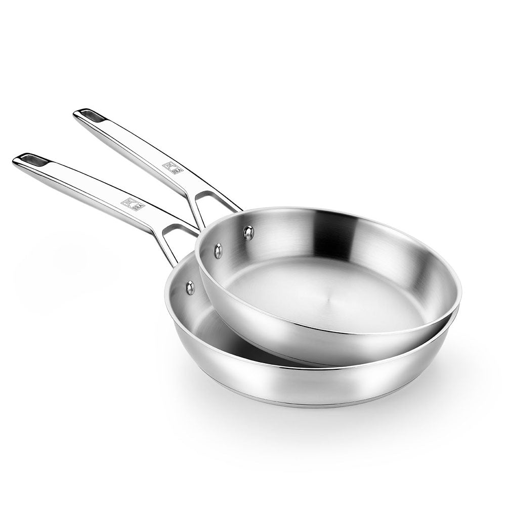 Signature Stainless Steel Frying Pan, 2-Piece Set – Cocina con BRA